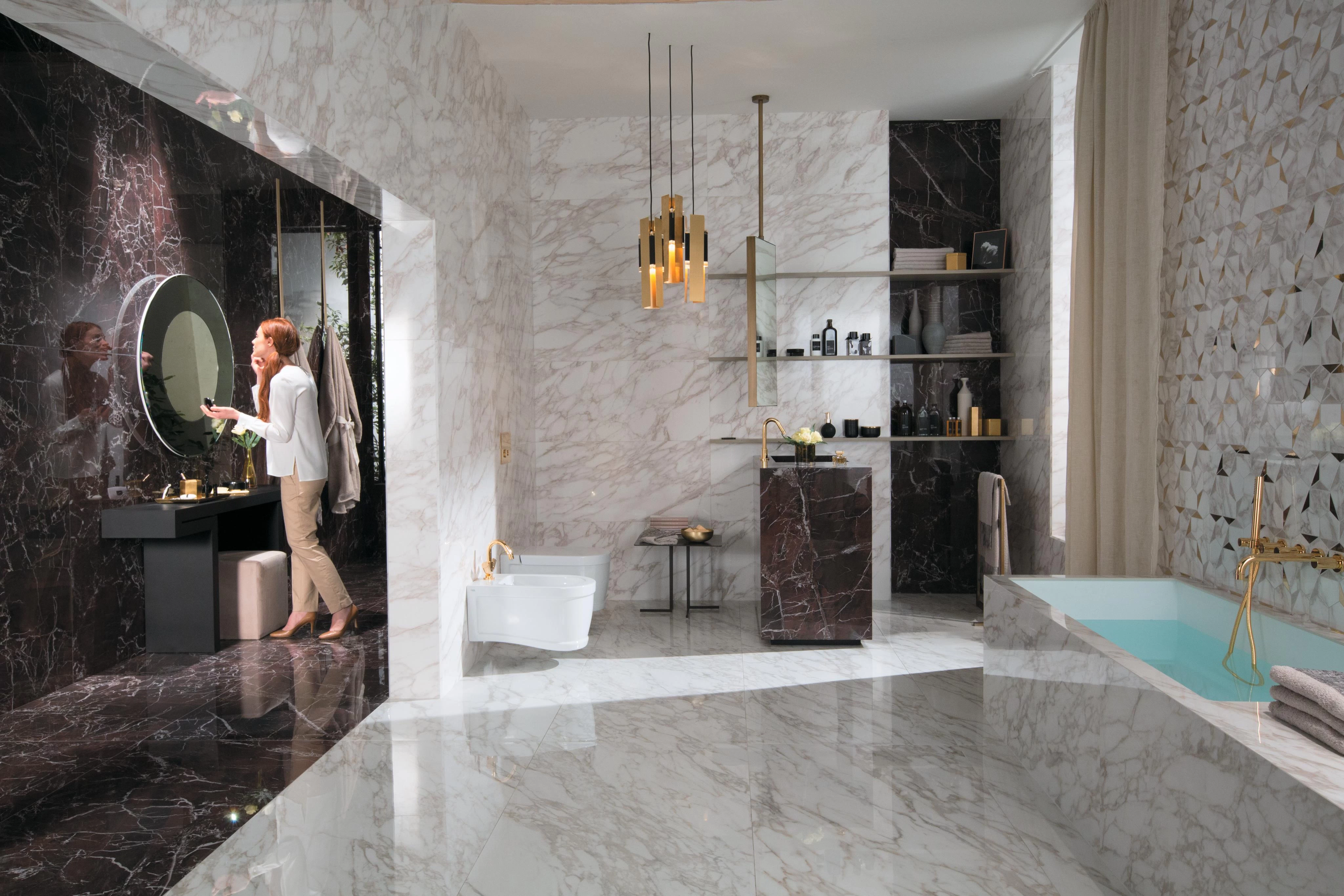Marble-effect ceramic surfaces for interior design – Atlas Concorde